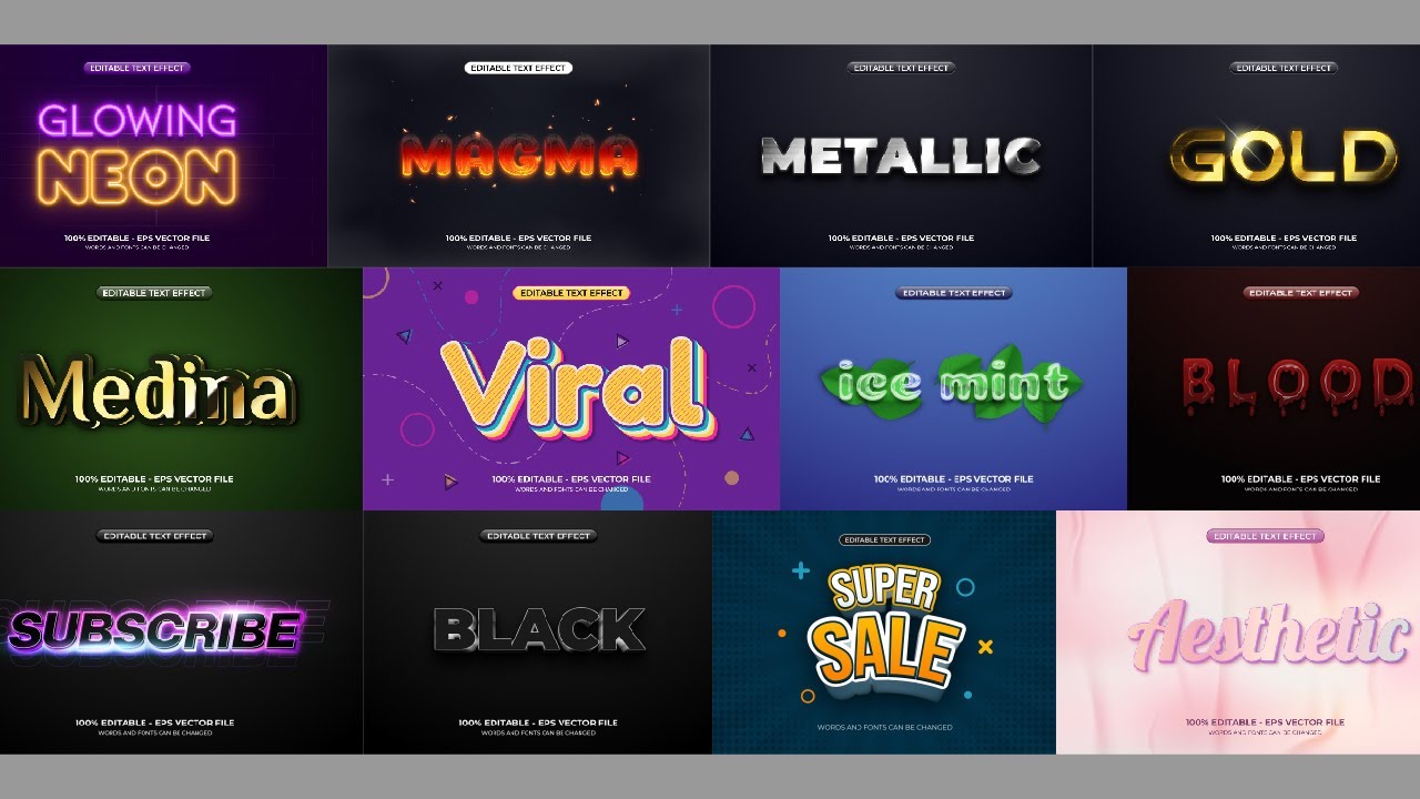 DOWNLOAD EDITABLE TEXT EFFECT - Guide to editing text effects using Adobe Illustrator