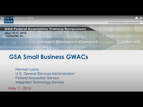 Overview of Small Business GWACs