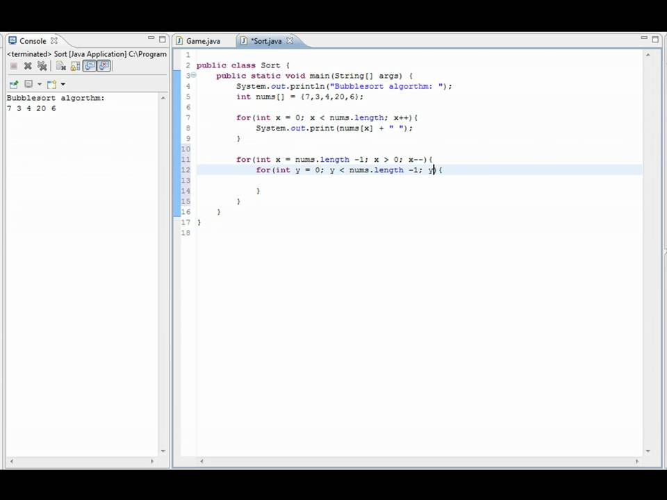 Misc. Java Tutorial - The Bubblesort Algorithm
