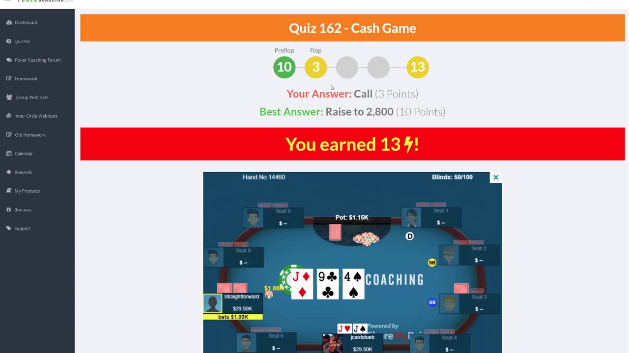 PokerCoaching.com Quiz Walkthrough