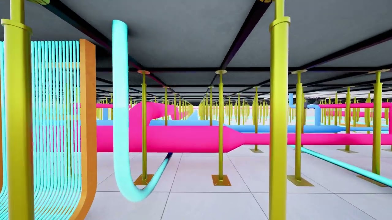3D Walkthrough – Data Center Under Raised Floor Infrastructure