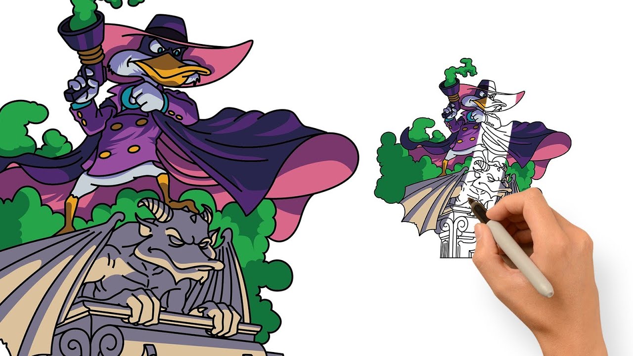 Disney Dark Wing Duck Drawing Tutorial #disney #darkwingduck #drawingchannels #digitalart
