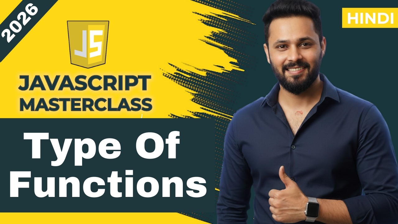 JavaScript Tutorial in Hindi #33 Types of Functions in JavaScript  (Interview Important)