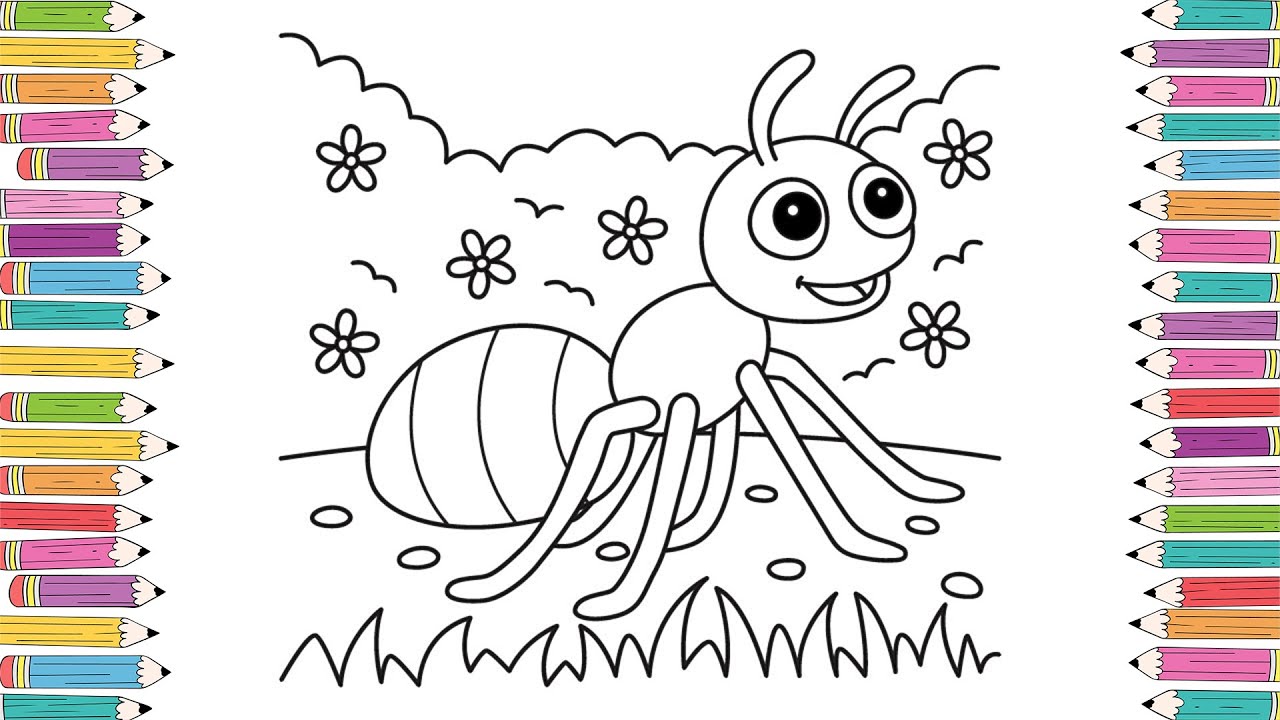 How To Make Ant Coloring Pages | Ant Coloring Pages For Kids and Toddlers