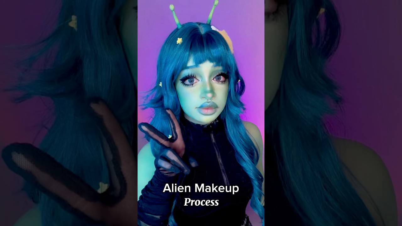 Alien Makeup Tutorial🩵 #ishokuhada