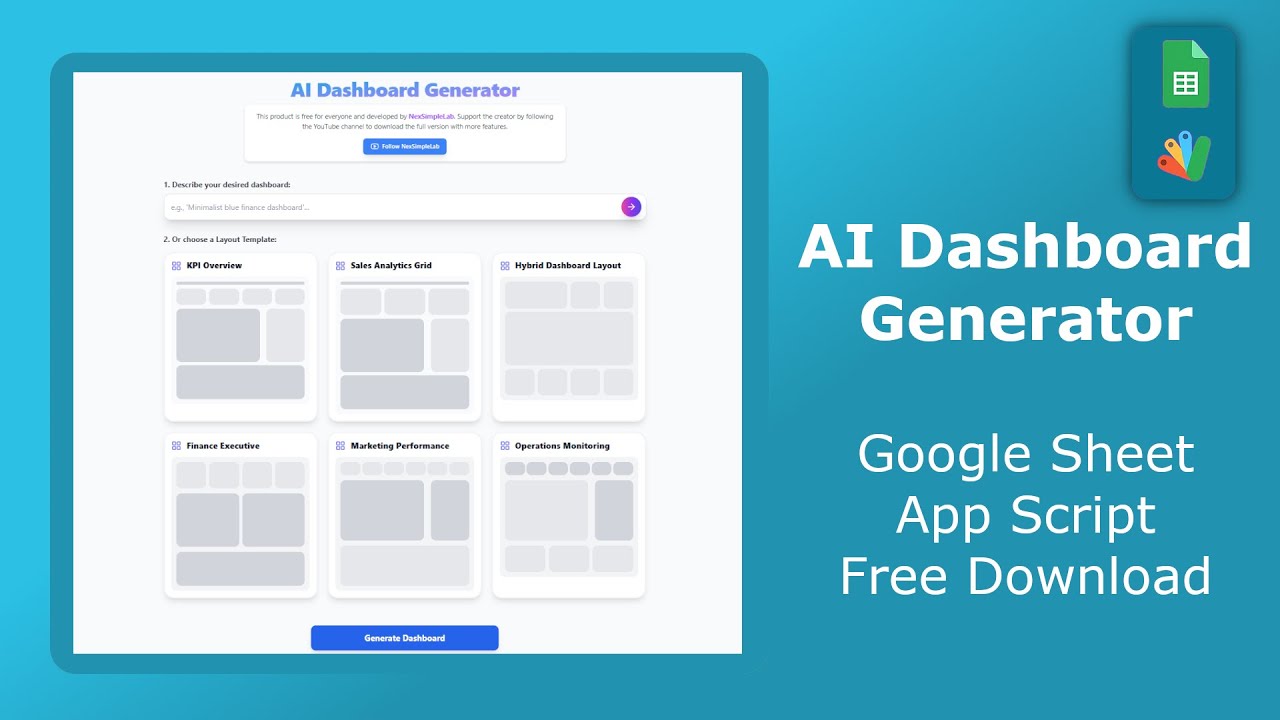 AI Dashboard Generator: Turn Google Sheets into Live Dashboards with Apps Script