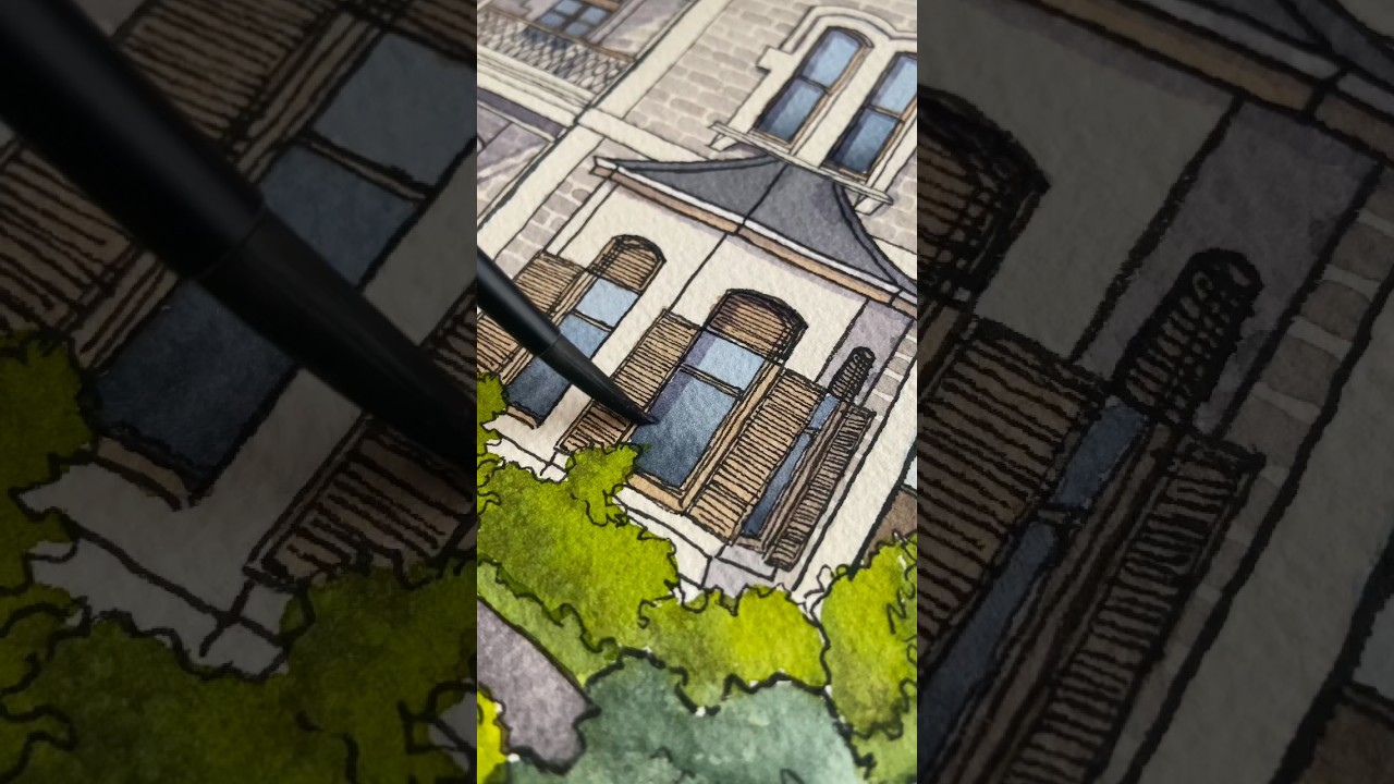 Watercolour house portrait painting on cotton paper 🌷🎨🌿 #architecture #artist #art #sketchbook ☀️