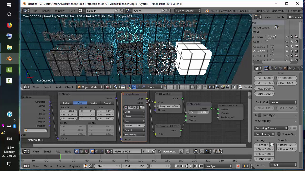 Blender Chp 5 - Cycles Transparent (2018)