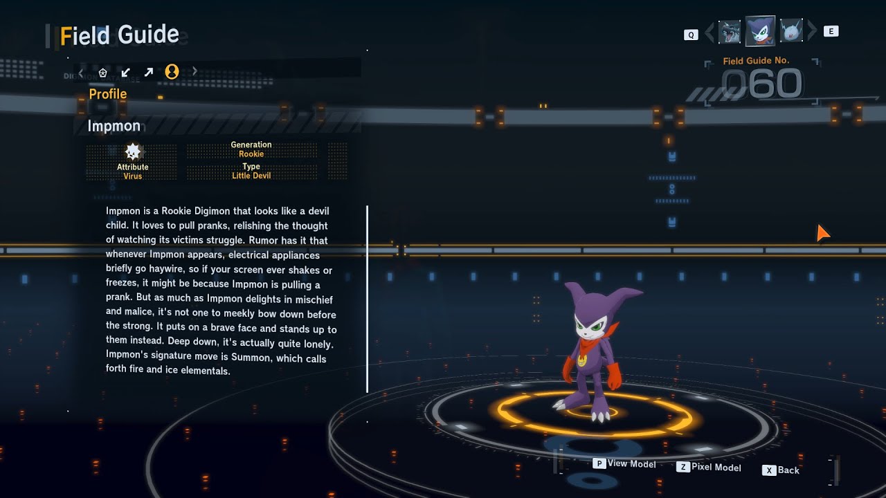 impmon all digivolution/de-digivolution/profile Digimon Story Time Stranger