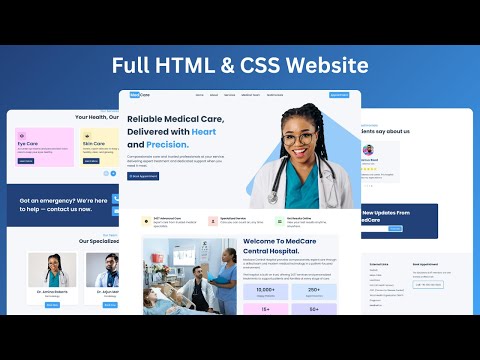How to Create a Responsive Medical Website Using HTML and CSS | Step-by-Step Tutorial