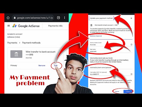 Update your payment method | Intermediary SWIFT-BIC (optional) | Intermediary bank name (optional)