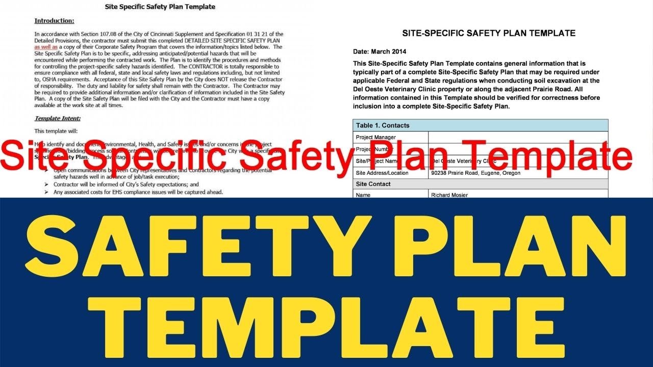 Developing a Site Specific Safety Plan Template