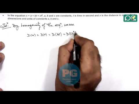 Solved Example for JEE: Units and Dimensions- 7 Video Lecture