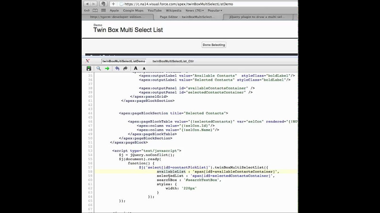 Configuration and code walk of jQuery multi select plugin for iPad