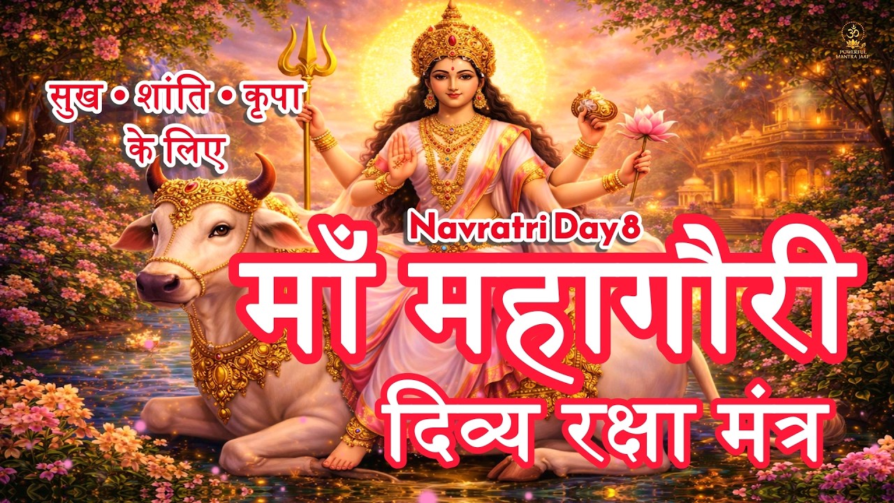 🌸 Maa Mahagauri Mantra | Navratri Day 8 | Maa Mahagauri Mantra for Peace, Purity & Divine Blessings