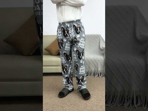 Custom Photo Best Dog Dad Ever Funny Pattern Family | Personalized Pajama Pants