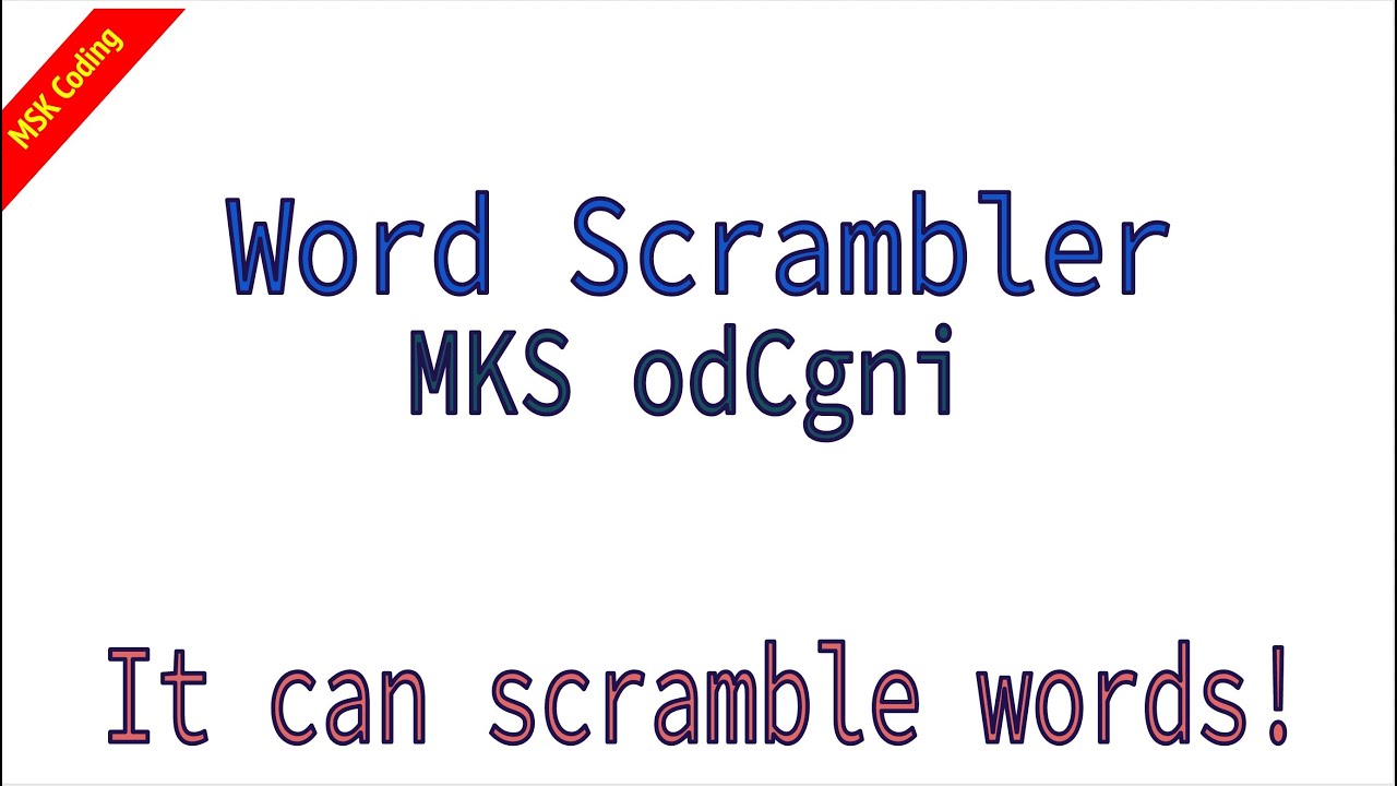 WordScrambler| Python Program