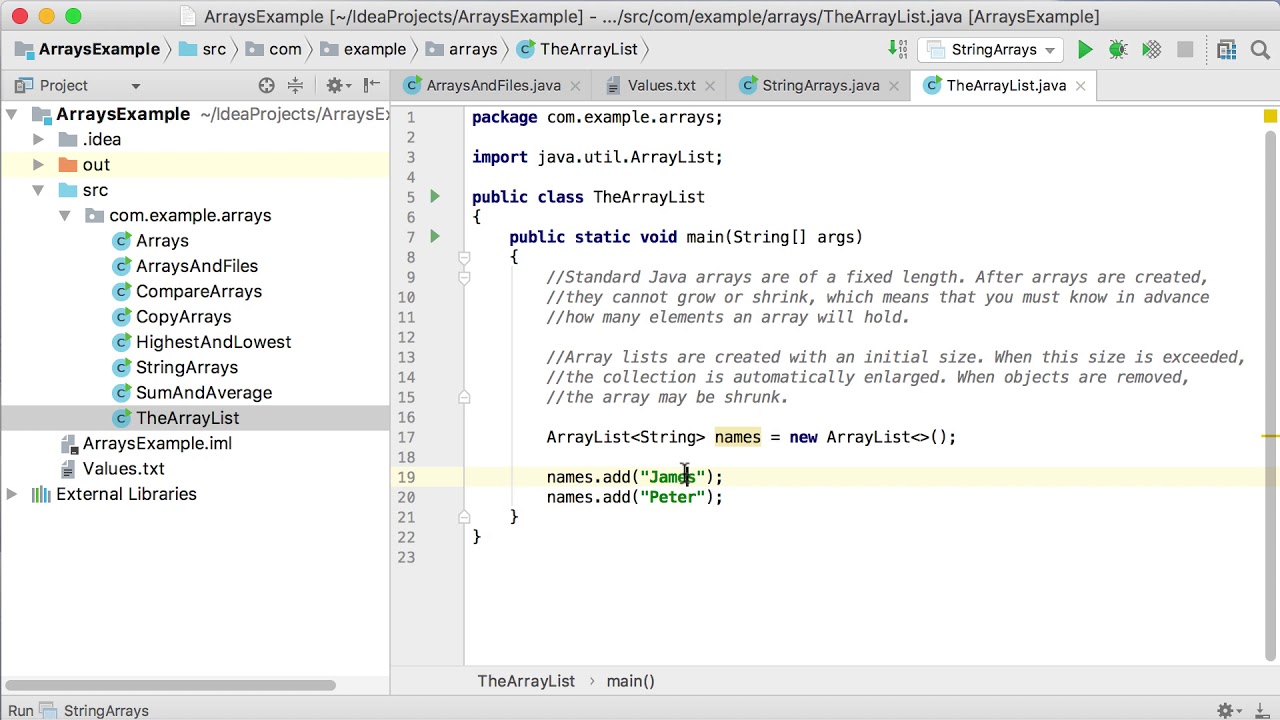 22. The ArrayList class in Java