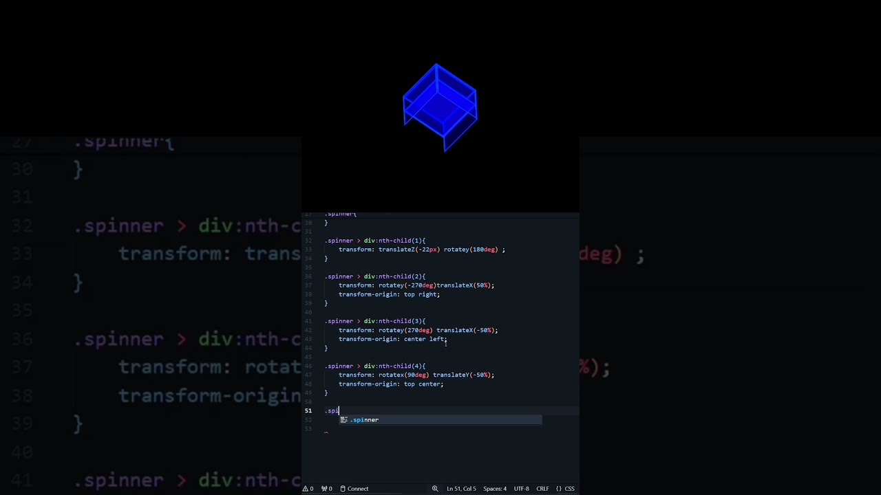 3D CSS Loader Animation | Pure HTML & CSS Spinner Effect #coding #animate #webdesign #frontendcourse