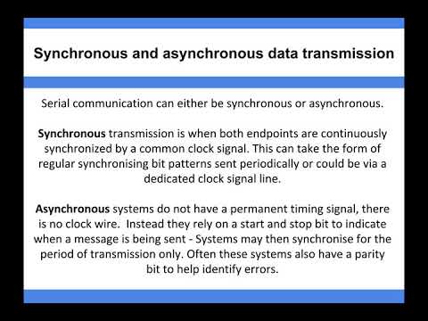 Networking - Synchronous and asynchronous data transmission