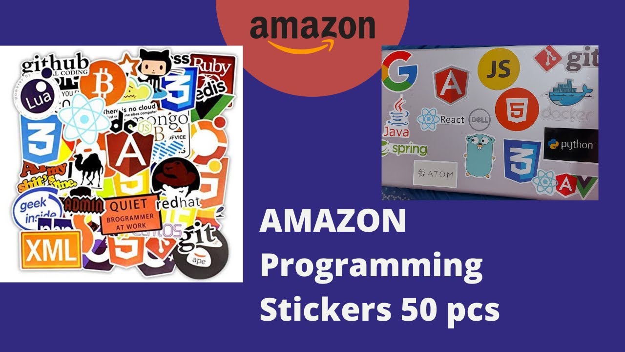 Programming stickers  Laptop | Amazon 50 Pcs Coding Stickers Pack Front-end dev, Back-end Languages