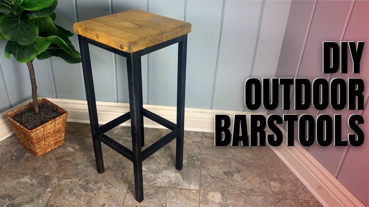 DIY Outdoor Bar Stool - Made from Metal and Wood - Deck Projects