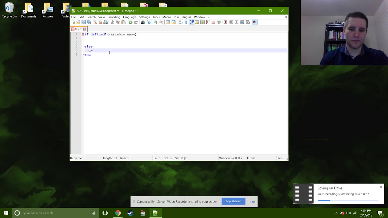 Testing for undefined variables in ruby.