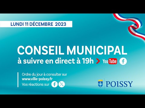 Conseil municipal - Lundi 11 décembre 2023