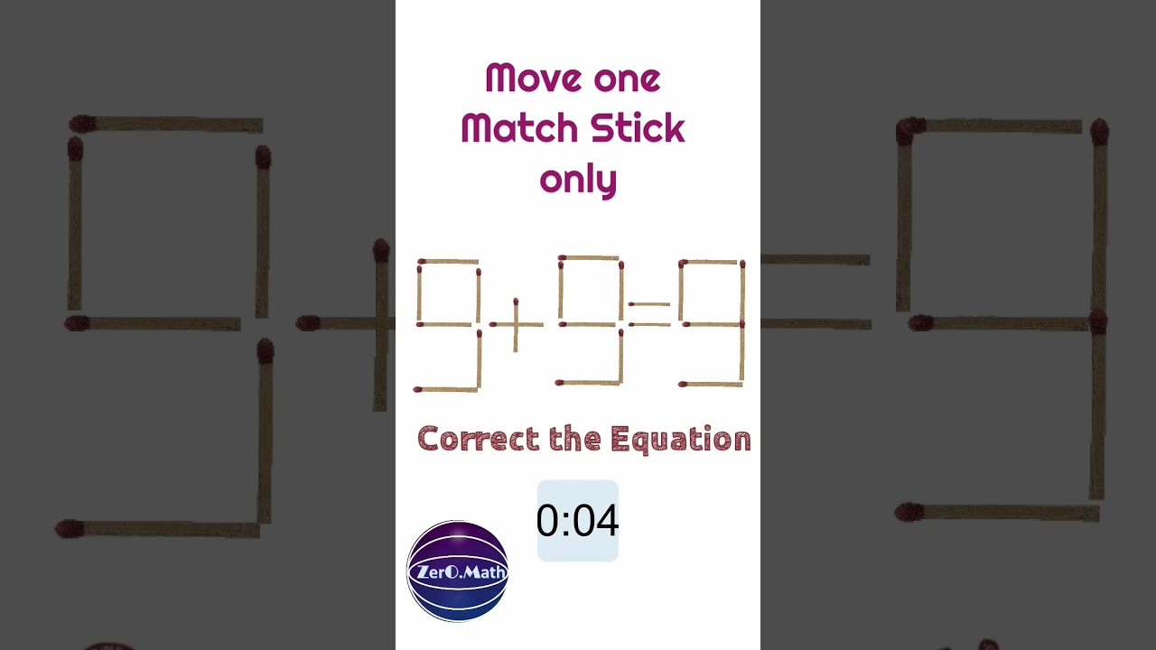 Matchstick Puzzle #shorts #math #puzzle #matchsticks #riddles