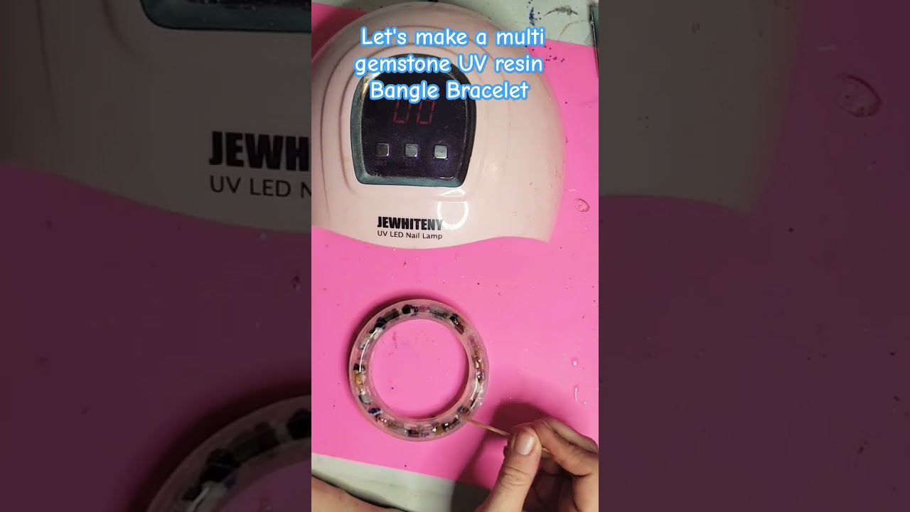 Uv Resin Multi gemstone bangle bracelet