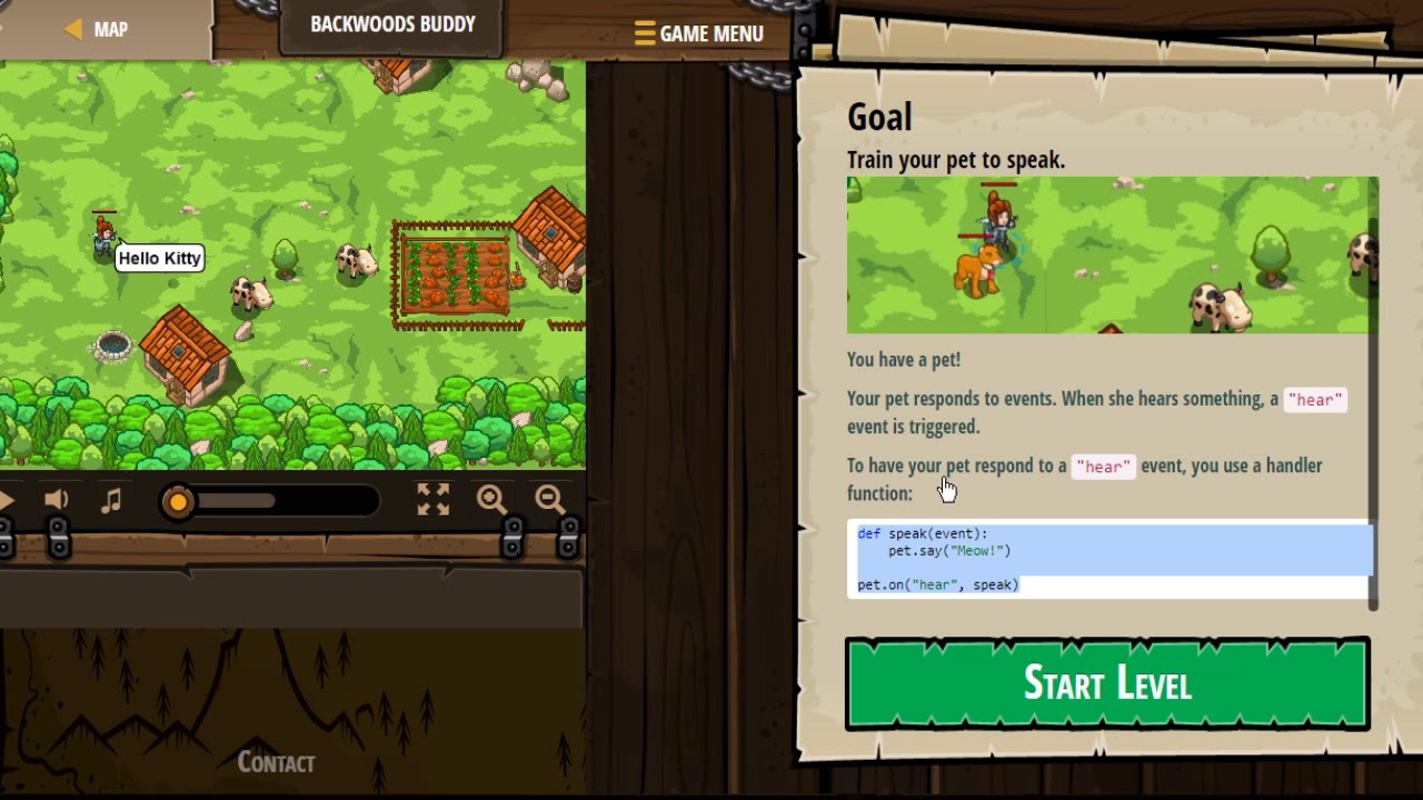 CodeCombat. Python solution.  Backwoods buddy