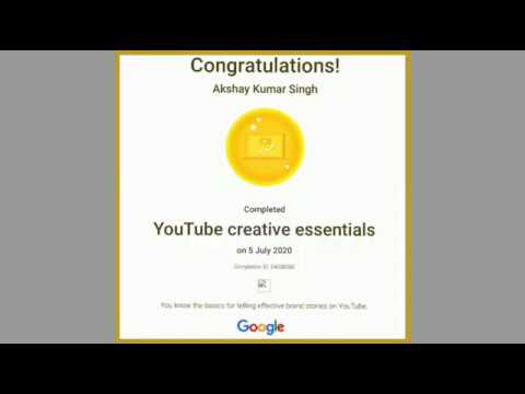 Free Certification by YouTube | YouTube Creative Essentials | Google Skillshop | Courses By Google