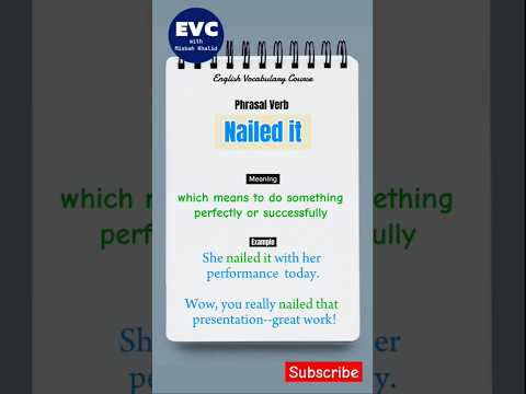 "Nailed it" Meaning in English| English Phrasal Verbs| English #english #phrasalverbs