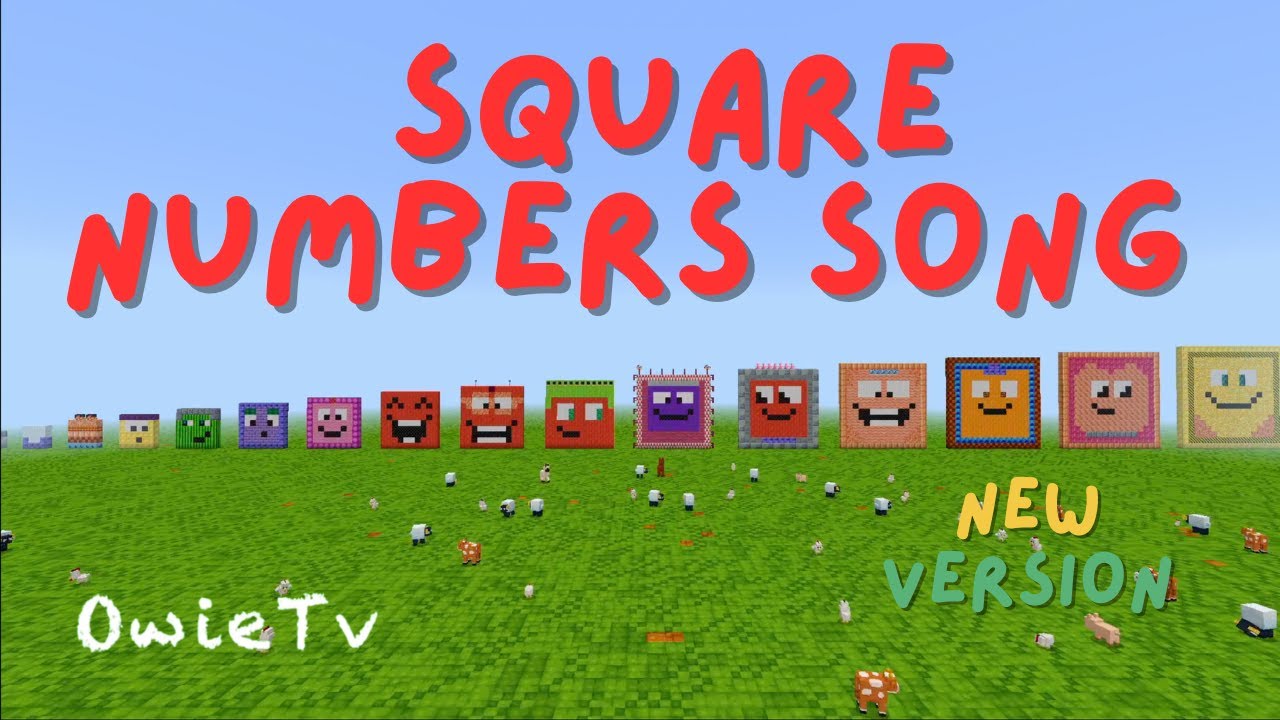 Square Numbers  Song | Counting Songs for Kids | Minecraft Numberblocks Counting Songs for Kids