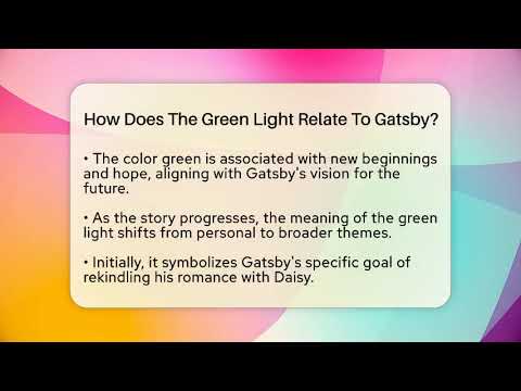 How Does The Green Light Relate To Gatsby? - Tales And Texts