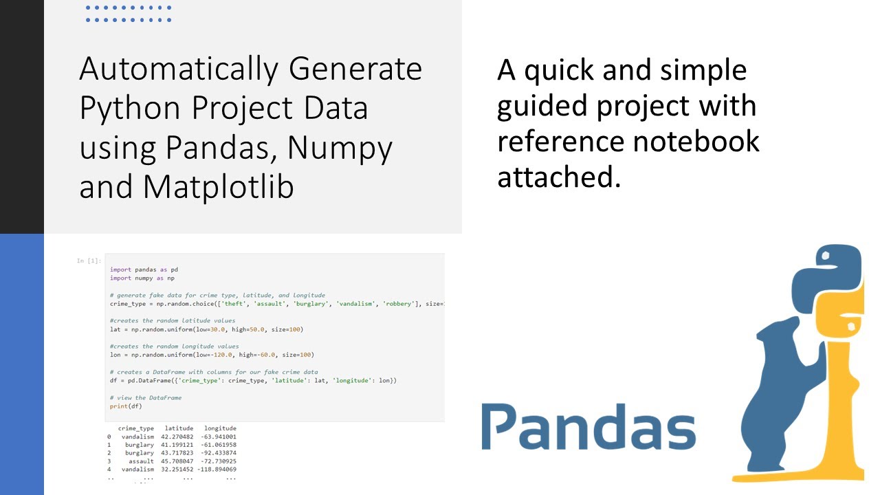 Automatically Generate Python Project Data using Google Colab, Pandas, and Matplotlib - Quick Guide