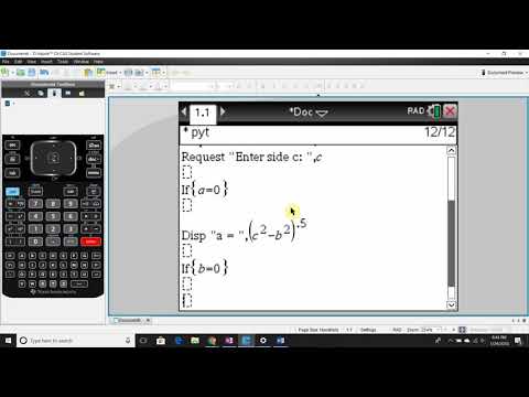Program Pythagorean Theorem solver into TI-nspire