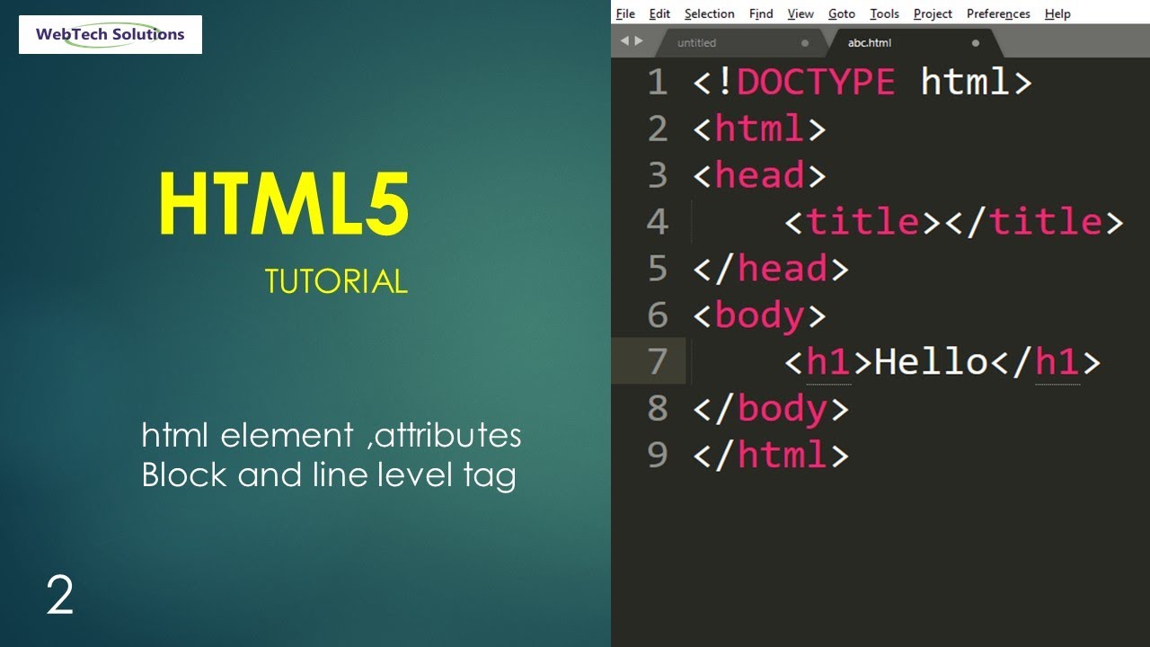 HTML Tutorial for Beginners - 2 | Basic tags, elements and attributes
