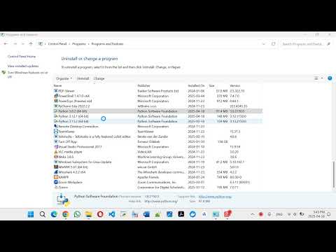Error Code 0x80070643 - How to Uninstall Python - Control Panel