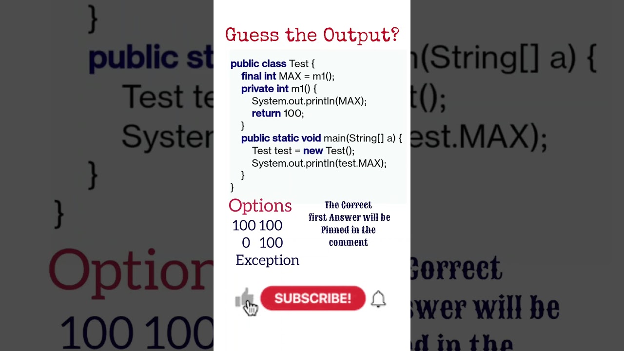 java coding question| guess the output #javaprogramming #javacoding
