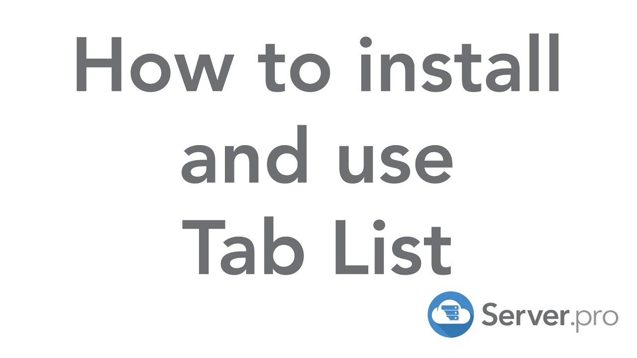 How to Setup Tablist - Minecraft Java