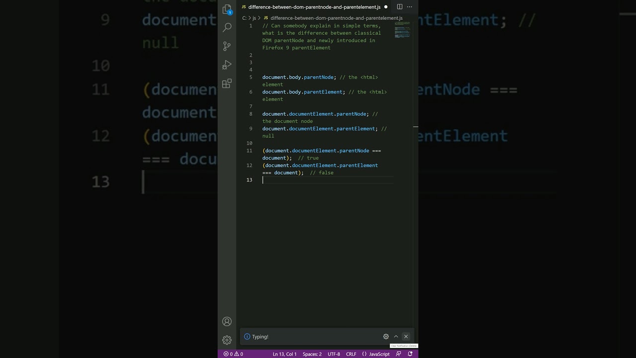javascript - Difference between DOM parentNode and parentElement