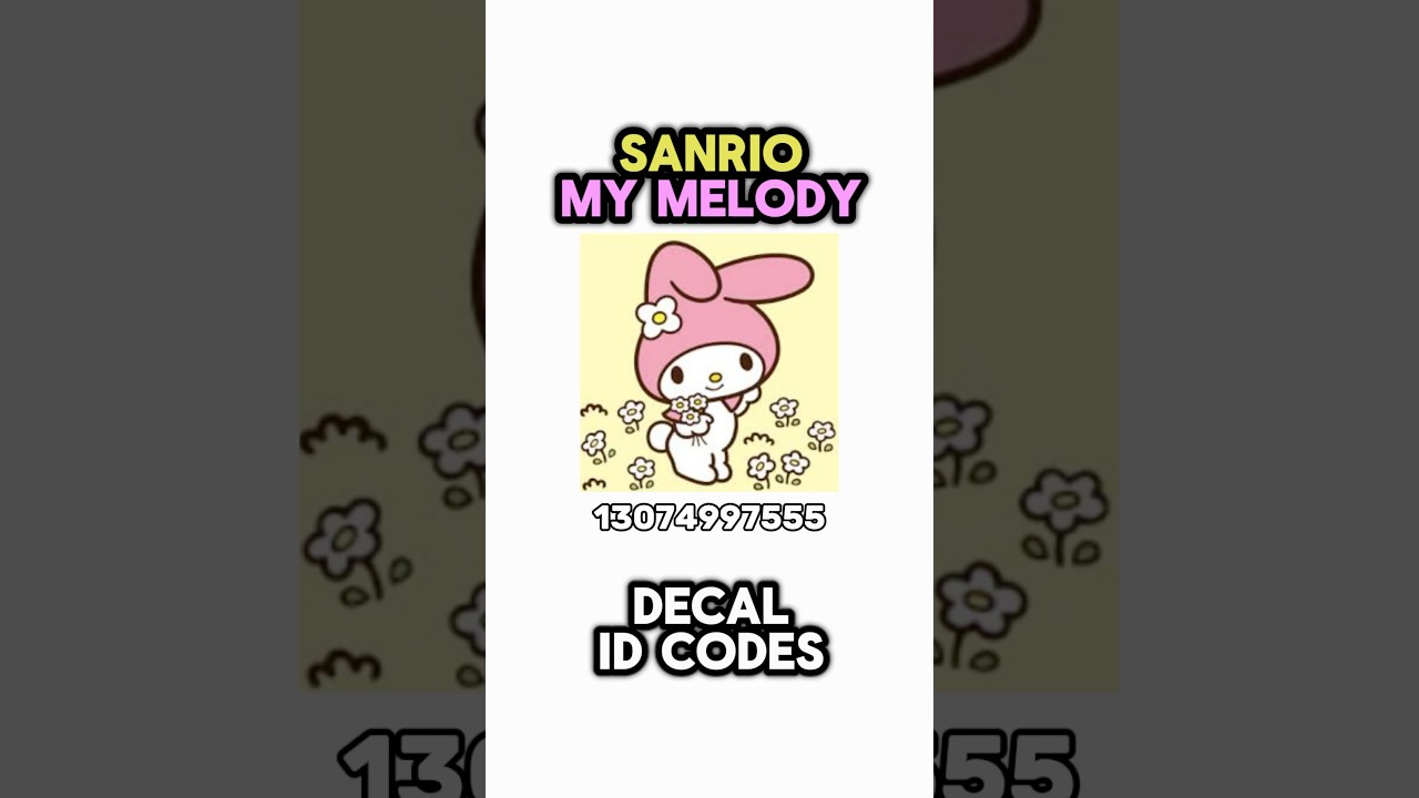 Sanrio My Melody💖 poster decal id codes 4 u! #bloxburg #roblox #berryave #royalehigh #robloxidcodes