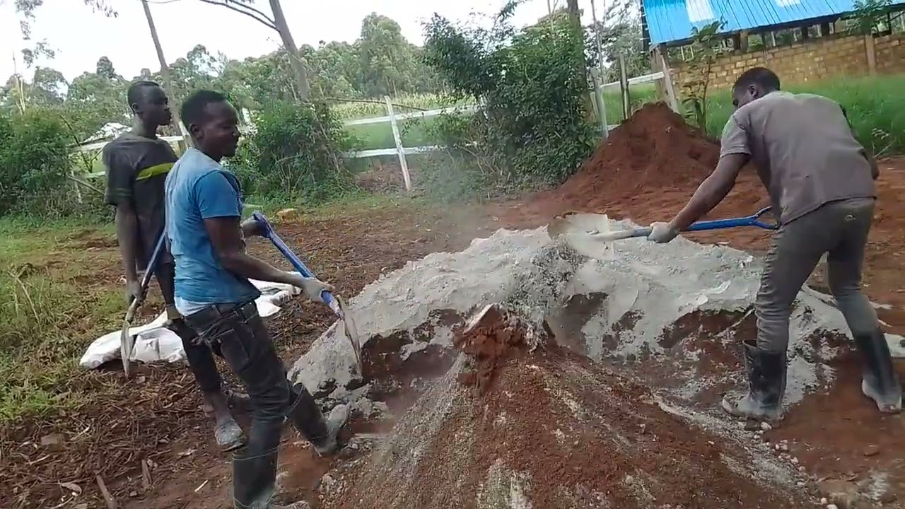 Making solid blocks surrounded by sugarcane plantation 