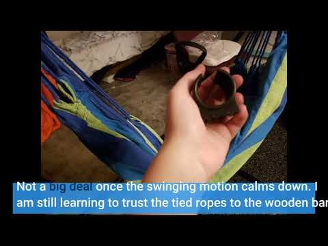 Sorbus Hanging Rope Hammock Chair Swing Seat with Adjustable Multi-Use Stand