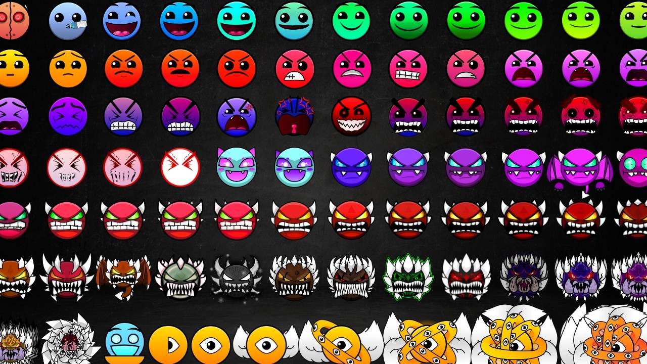 100+ Geometry Dash Difficulty Faces! (MEGA COLLECTION)