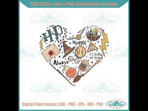 Harry Potter Witch Heart Item Svg Files Silhouette Diy Craft