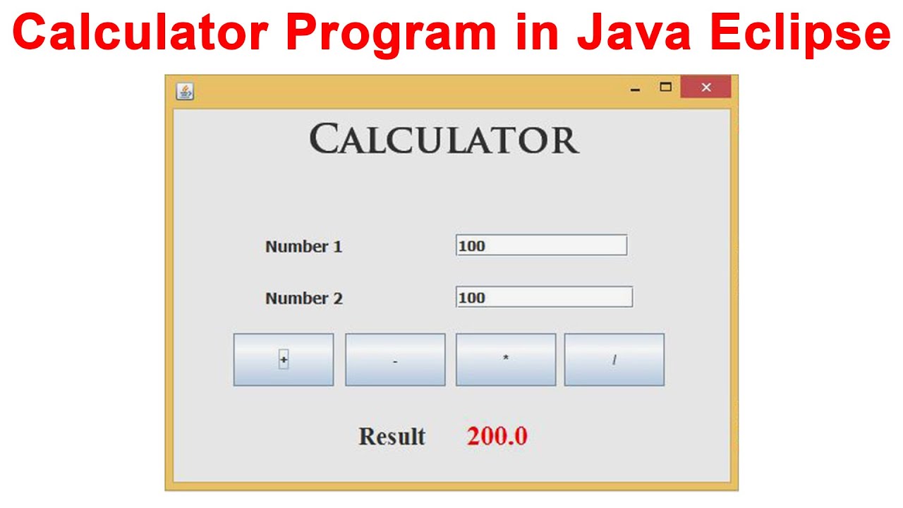 Calculator Program in Java Eclipse