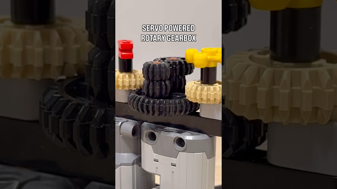 Servo Powered Rotary Gearbox #technology #gearbox #gears #lego #legotechnic #mechanical #mechanism