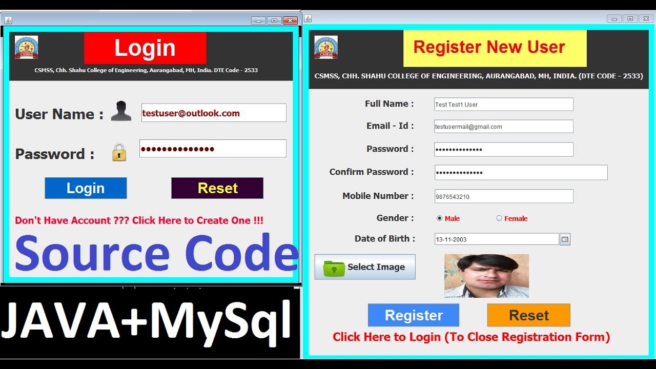 Java Login and Register Form Step by Step NetBeans MySql Database Java Projects Tutorial Source Code